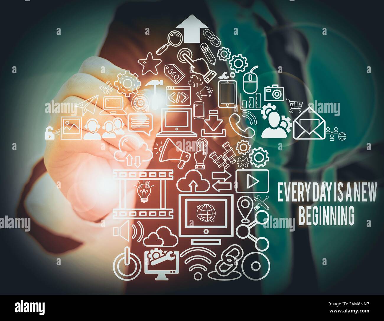 Writing note showing Every Day Is A New Beginning. Business concept for ...