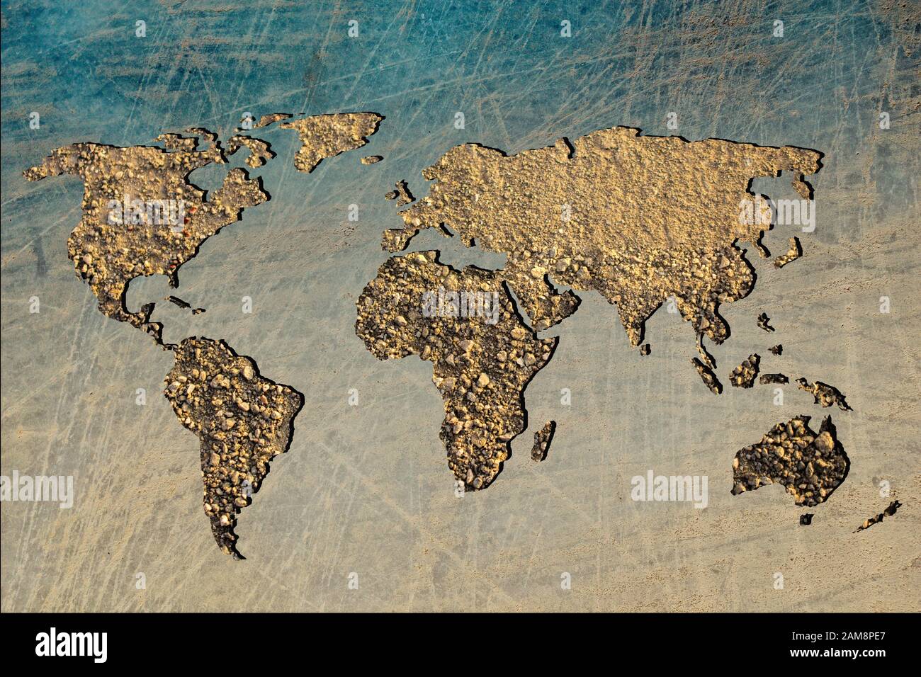 Roughly outlined world map with white background Stock Photo - Alamy