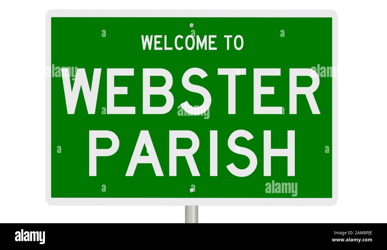 Rendering of a green 3d highway sign for Webster Parish in Louisiana ...