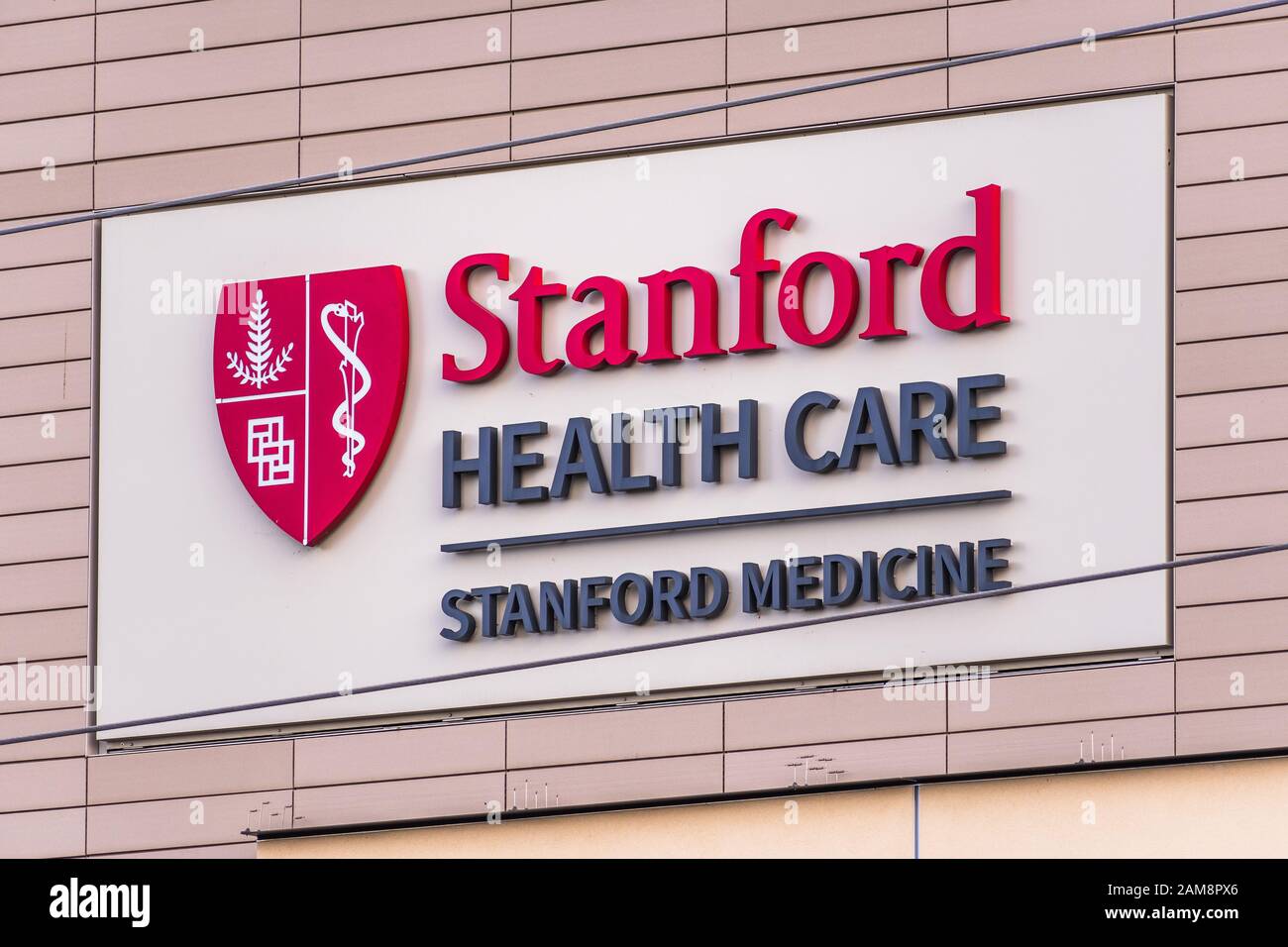 Jan 9, 2020 Palo Alto / CA / USA - Stanford Health Care sign; Stanford ...