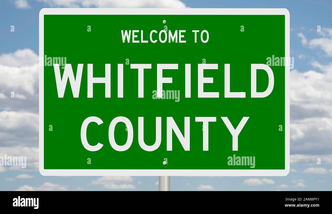 Rendering of a green 3d highway sign for Whitfield County Stock Photo ...