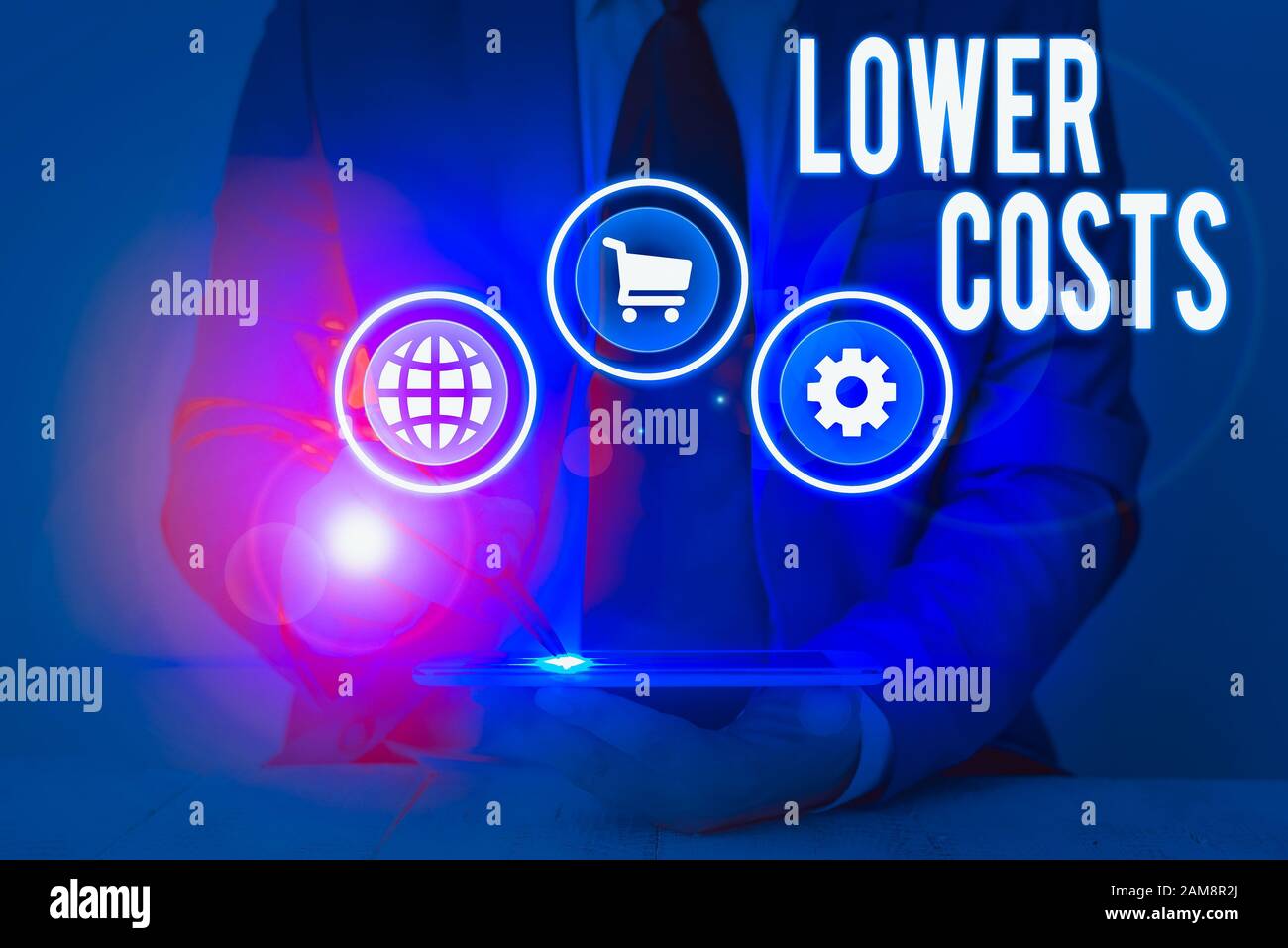 Conceptual hand writing showing Lower Costs. Concept meaning the ...