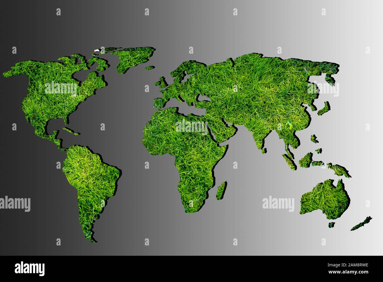 Roughly outlined world map with a gray background Stock Photo - Alamy