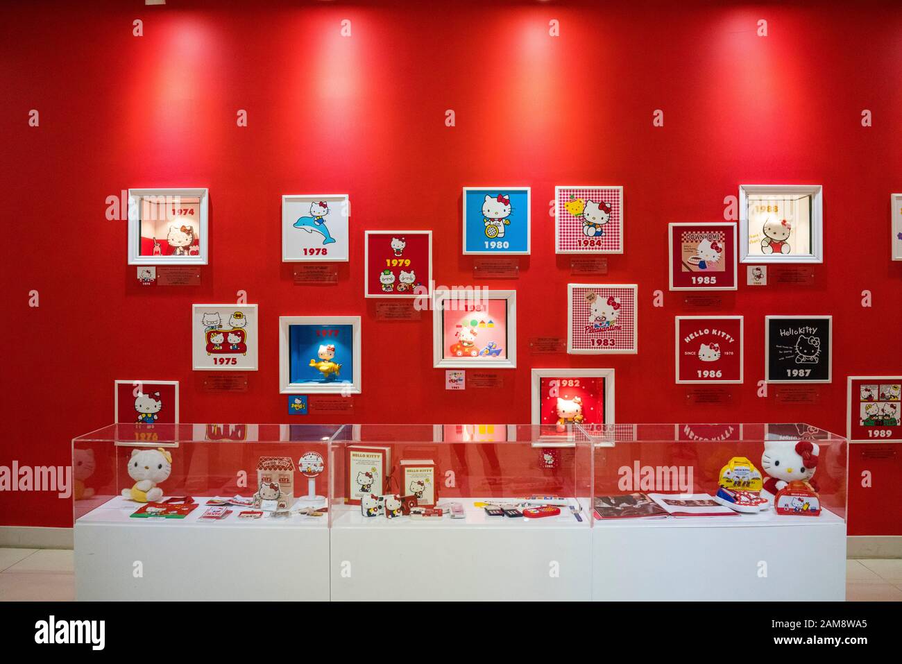 Jeju, Korea, 9th, March, 2019. Hello Kitty history displayed in Hello ...