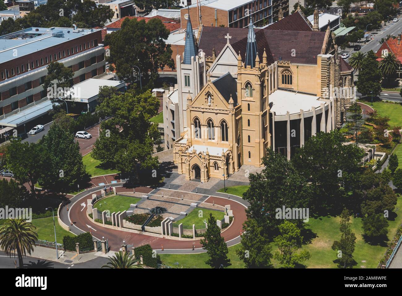 PERTH, AUSTRALIA - December 24th, 2019: view of St Mary's Cathedral in ...