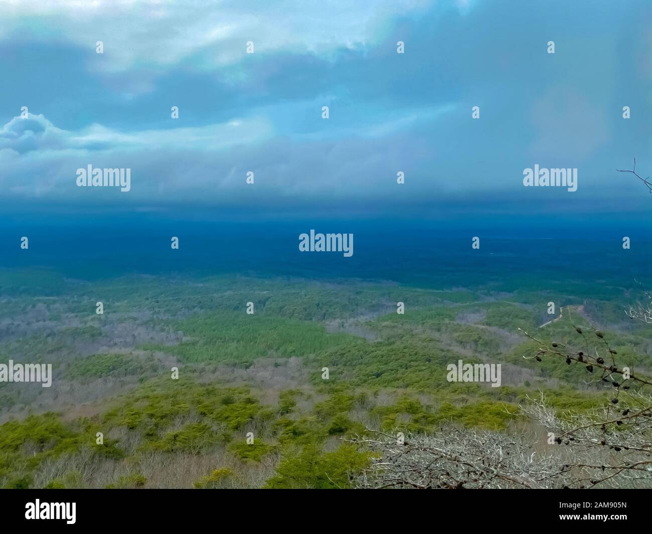 Aerial view of Cheaha State Park seen from Pulpit Rock, Alabama USA ...
