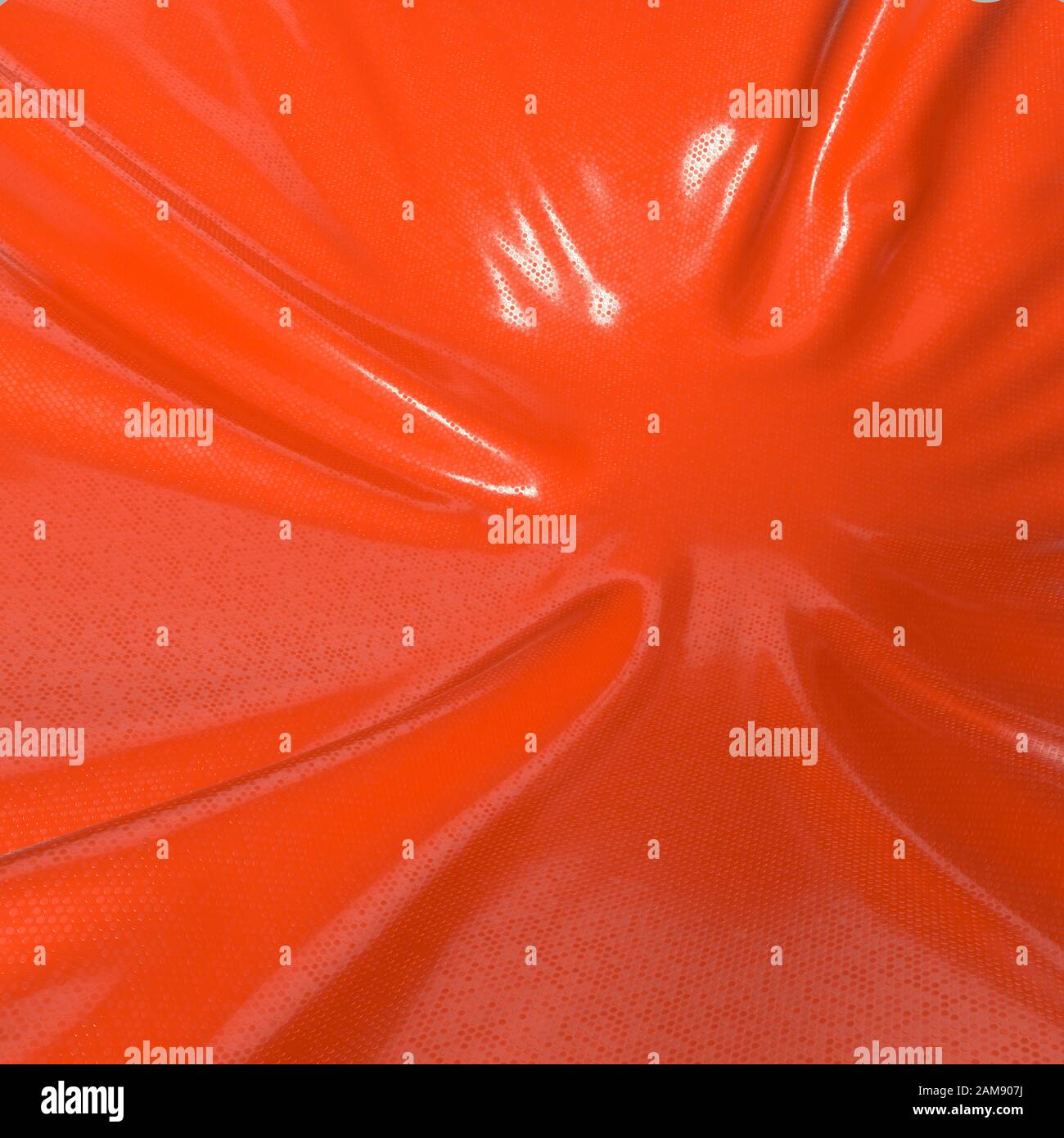 Abstract and shiny red luxury silk cloth in shape of liquid wave with ...