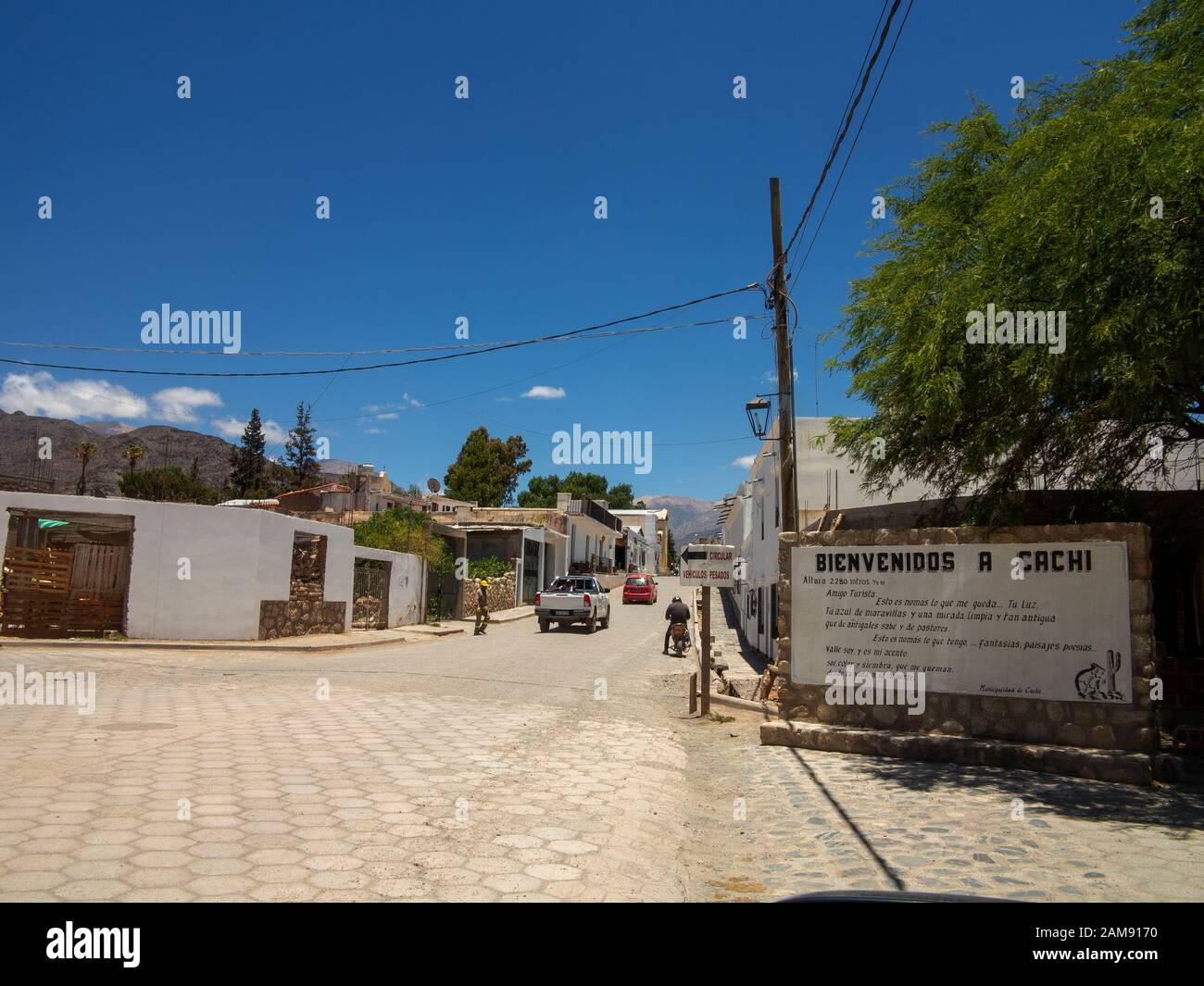 The small Cachi town on the wine circuit on the La Puna area, Argentina ...