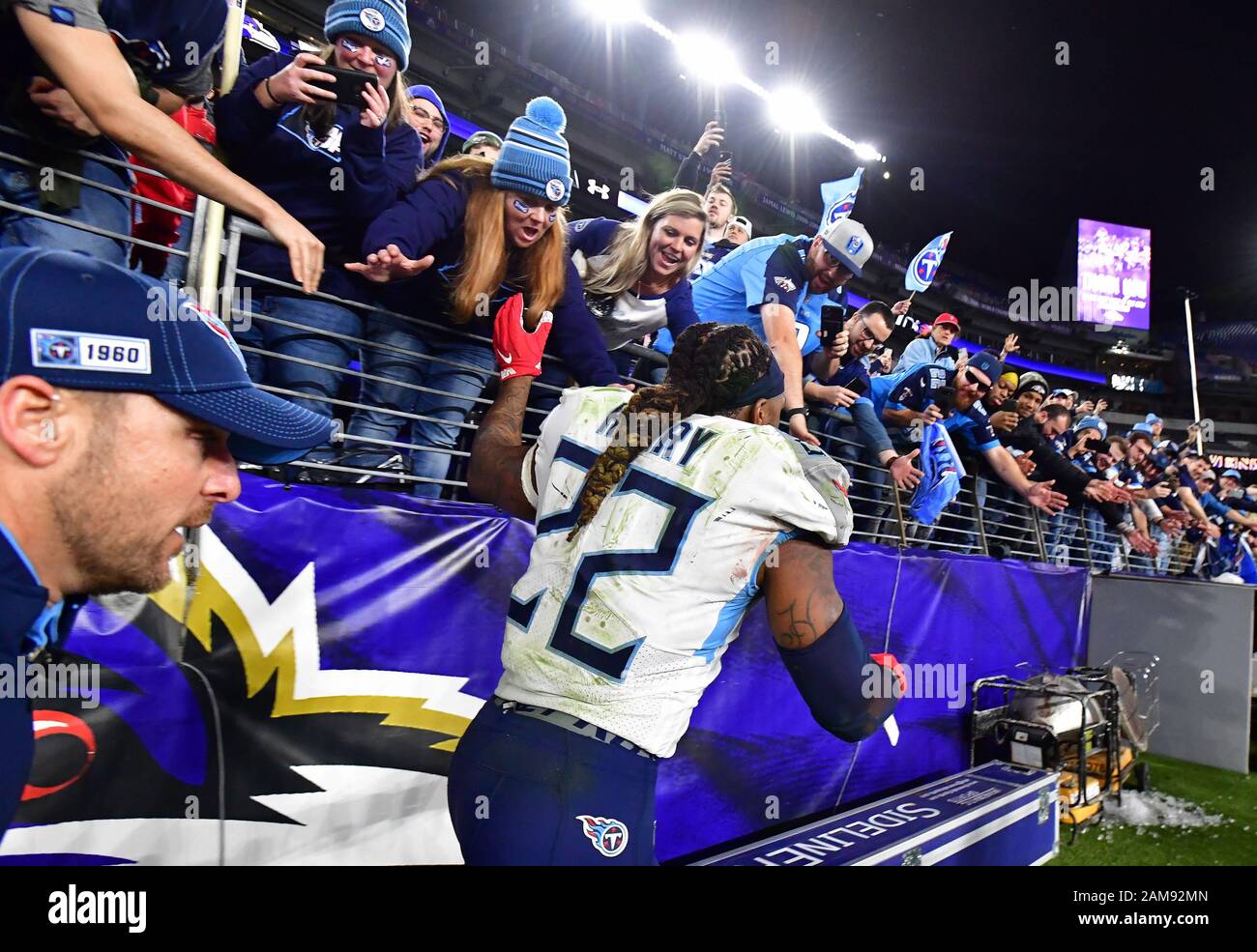 Baltimore, United States. 12th Jan, 2020. Tennessee Titans running back ...
