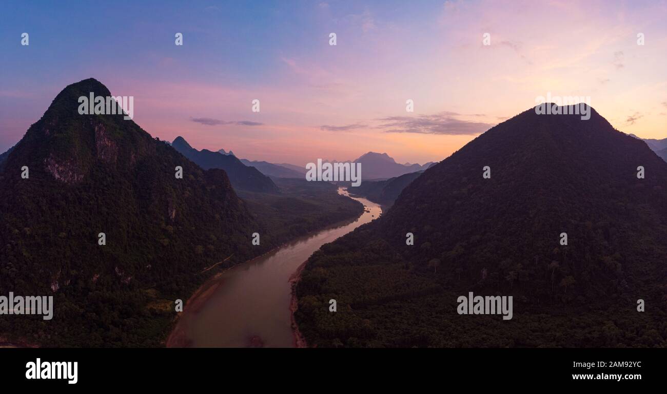 Nong khiaw laos sunset hi-res stock photography and images - Alamy