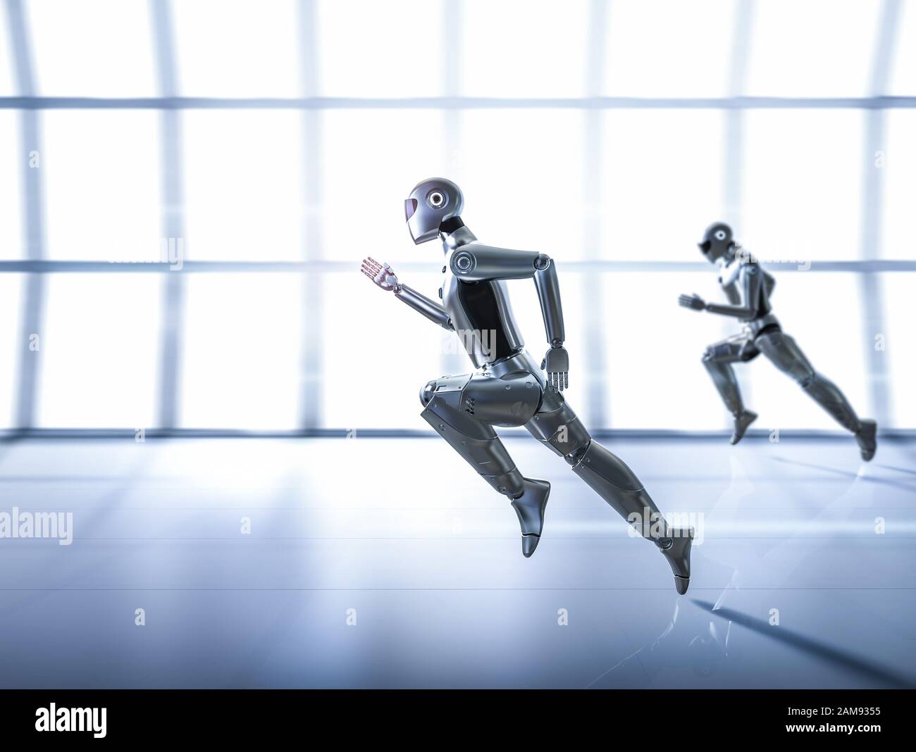 3d rendering artificial intelligence cyborg or robot run Stock Photo ...