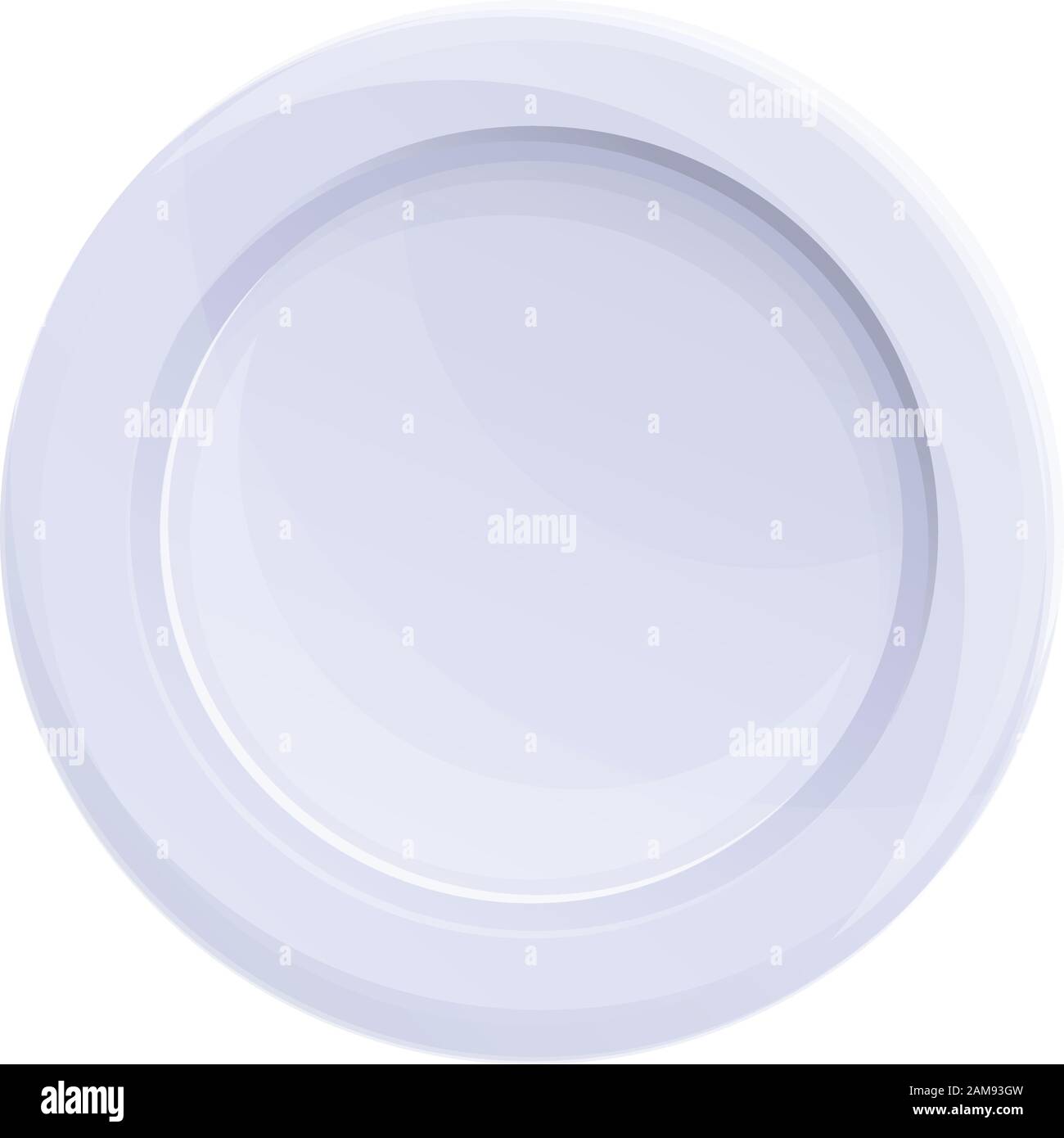 Round plastic plate icon. Cartoon of round plastic plate vector icon ...