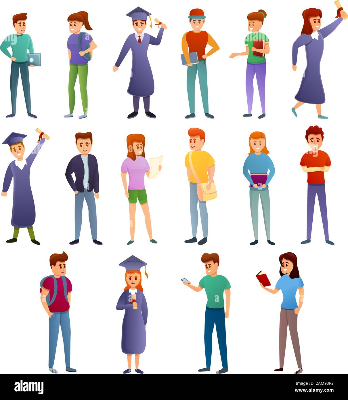 University icons set. Cartoon set of university vector icons for web ...