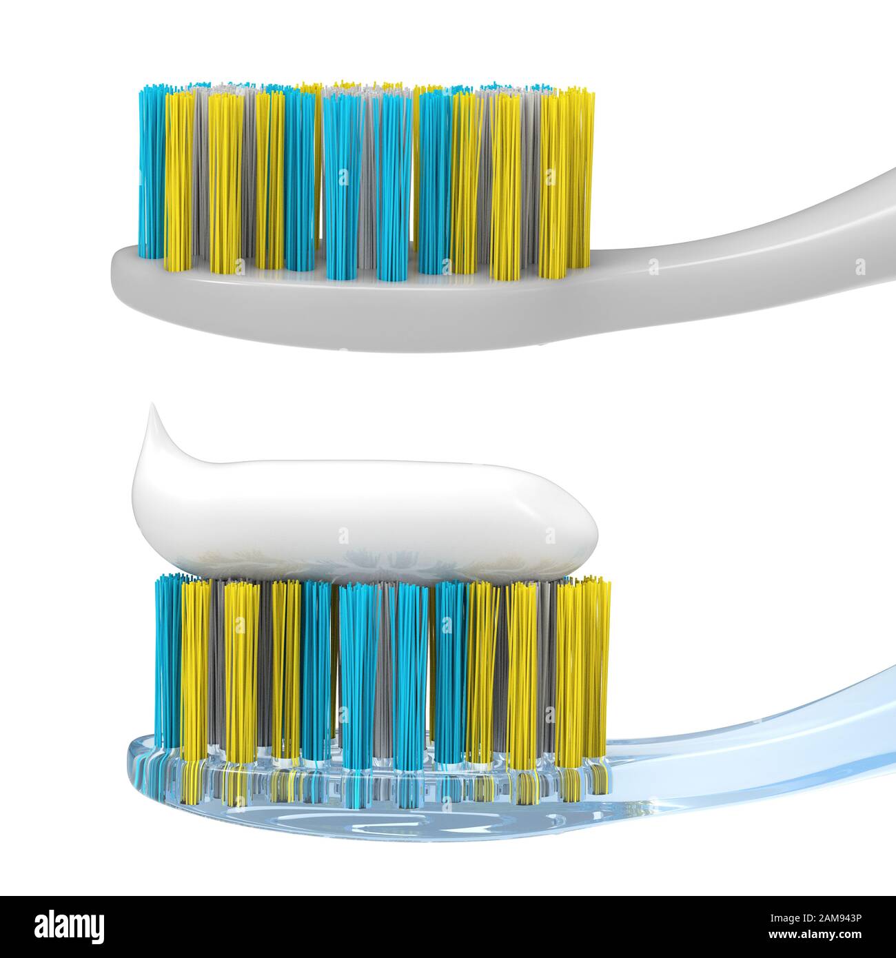 3d rendering toothbrush with toothpaste isolated on white Stock Photo ...