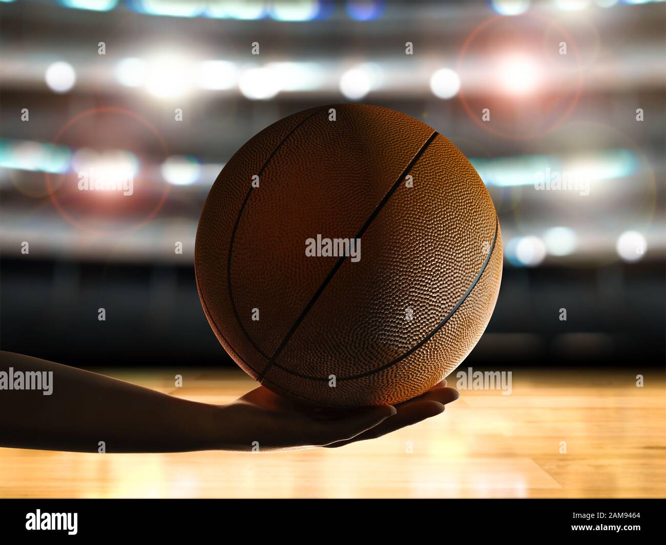 3d rendering human hand hold basketball ball Stock Photo - Alamy