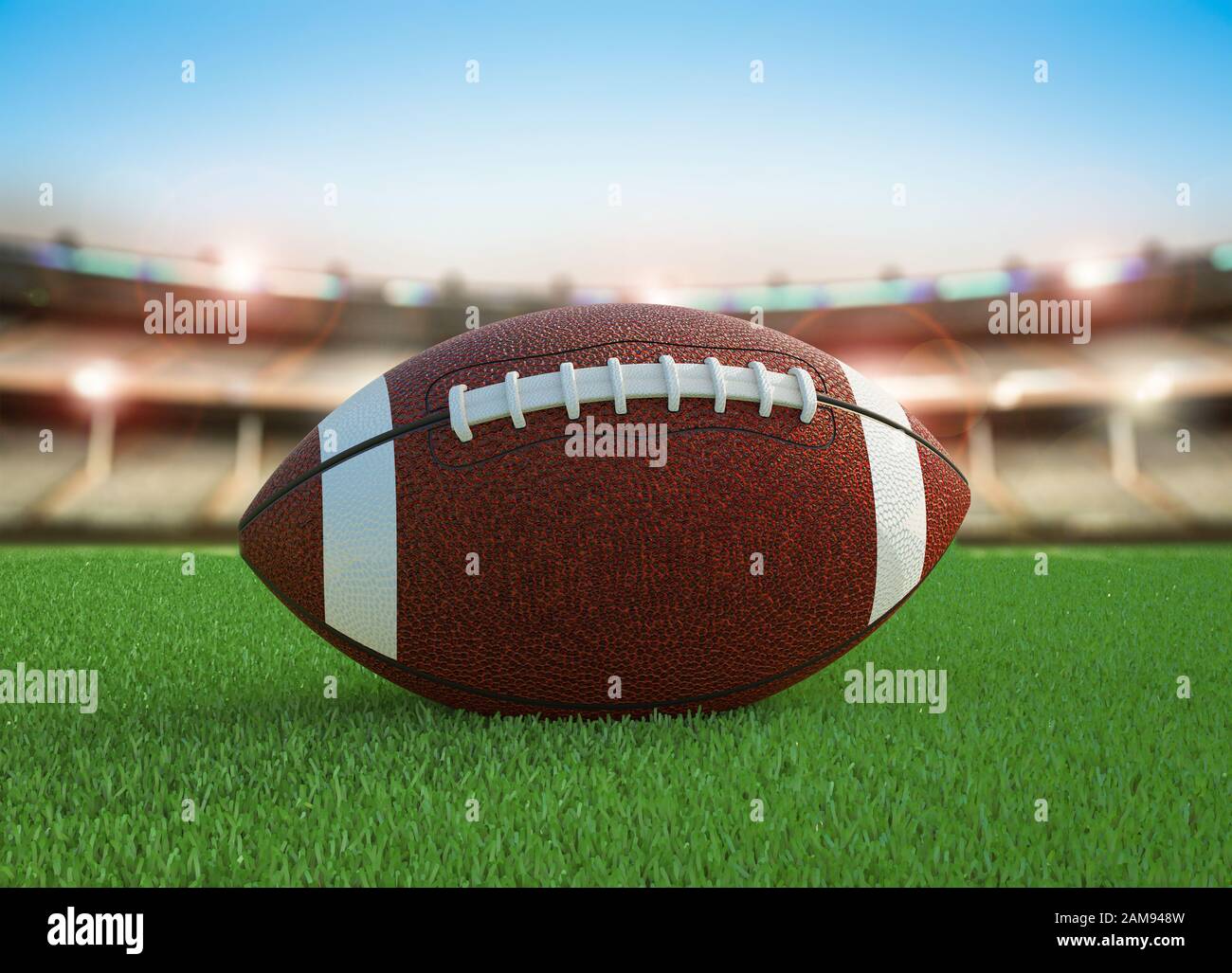 3d rendering american football ball isolated on white Stock Photo - Alamy