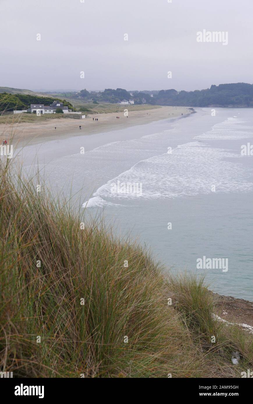 walk in the Brittany countryside in Finistere, France. discovery of the ...