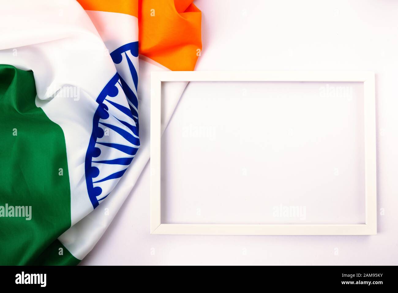 Indian republic day, flat lay top view, Indian tricolor flag and photo ...