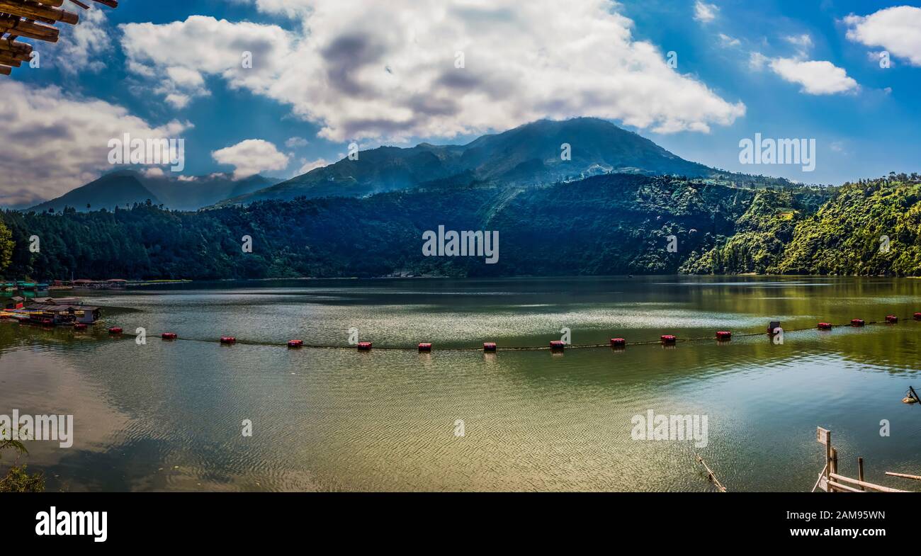 Panorama view of lake Telaga Menjer, Central Java Stock Photo - Alamy