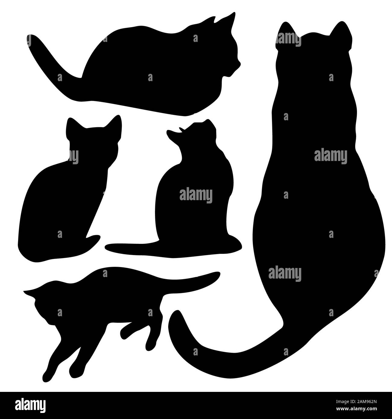 Cats collection - silhouette Stock Photo - Alamy