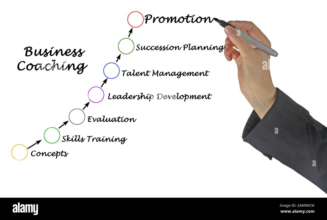 Seven components of Business Coaching Stock Photo - Alamy