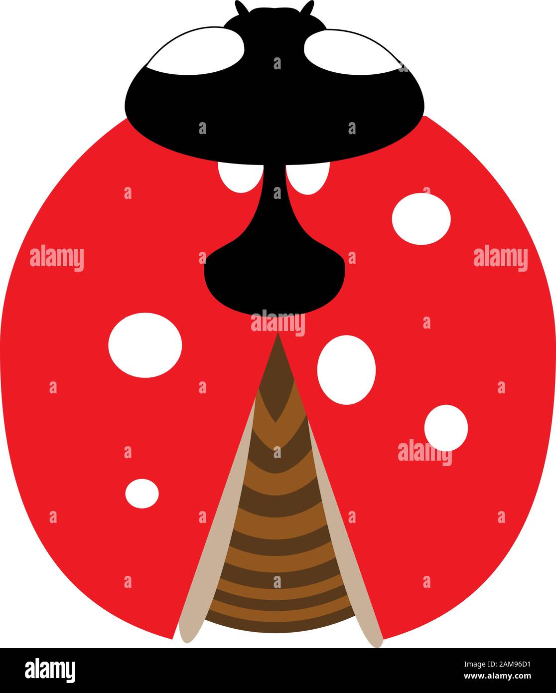 Lady-bird or ladybug isolated on light white background. Red insect ...