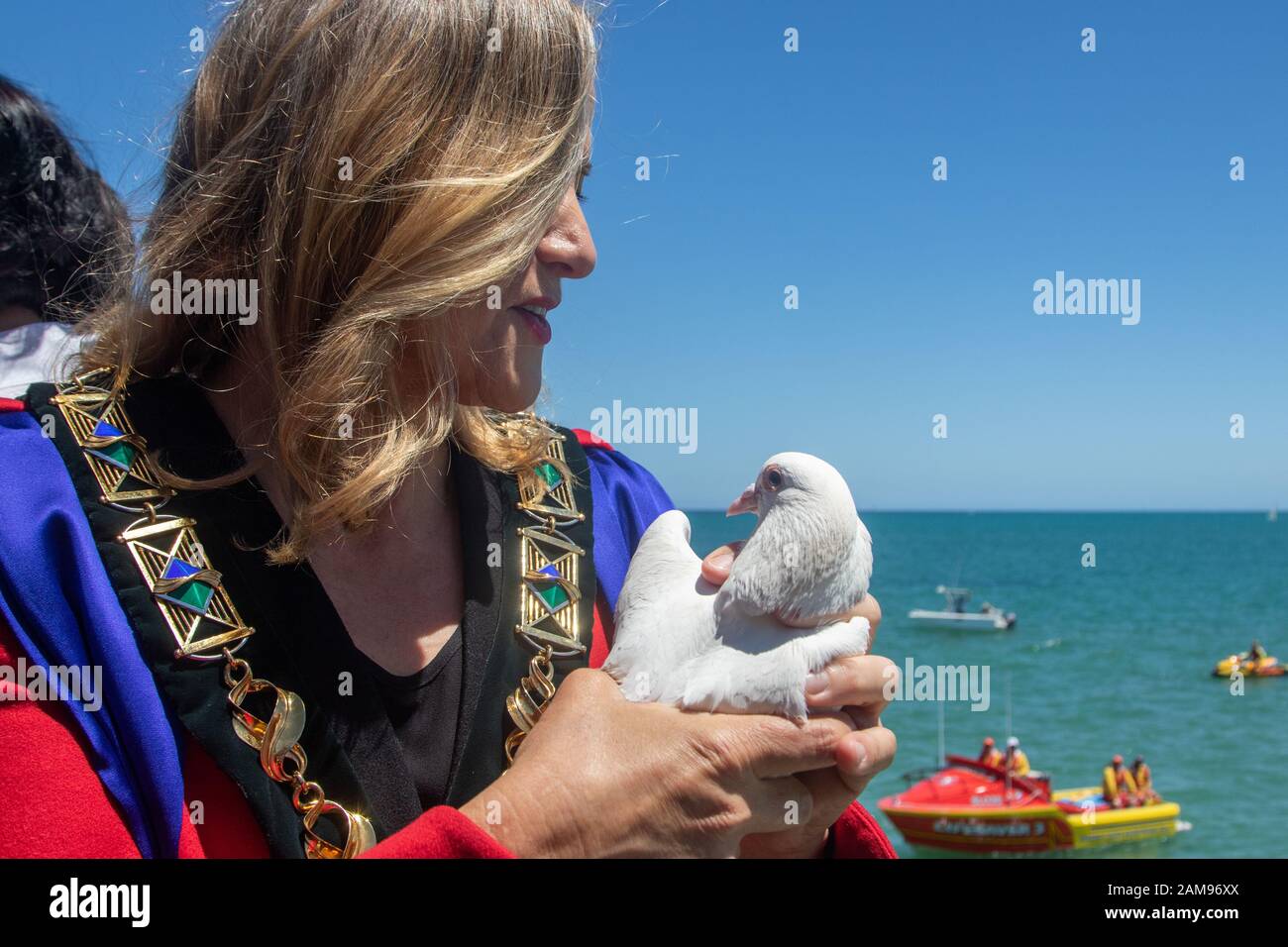 Adelaide, Australia. 12 January 2020. Mayor Angela Evans of the City of ...