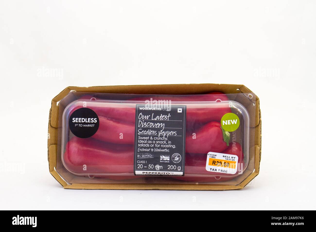 Alberton, South Africa - a packet of seedless red peppers from ...