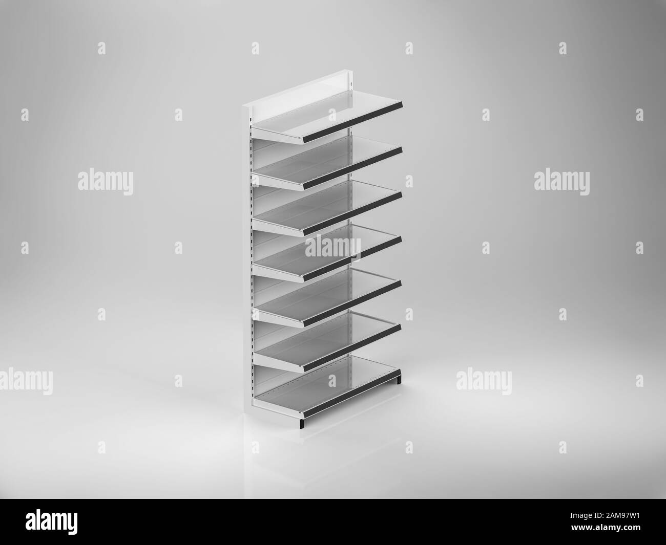 3d rendering empty warehouse rack on white background Stock Photo - Alamy