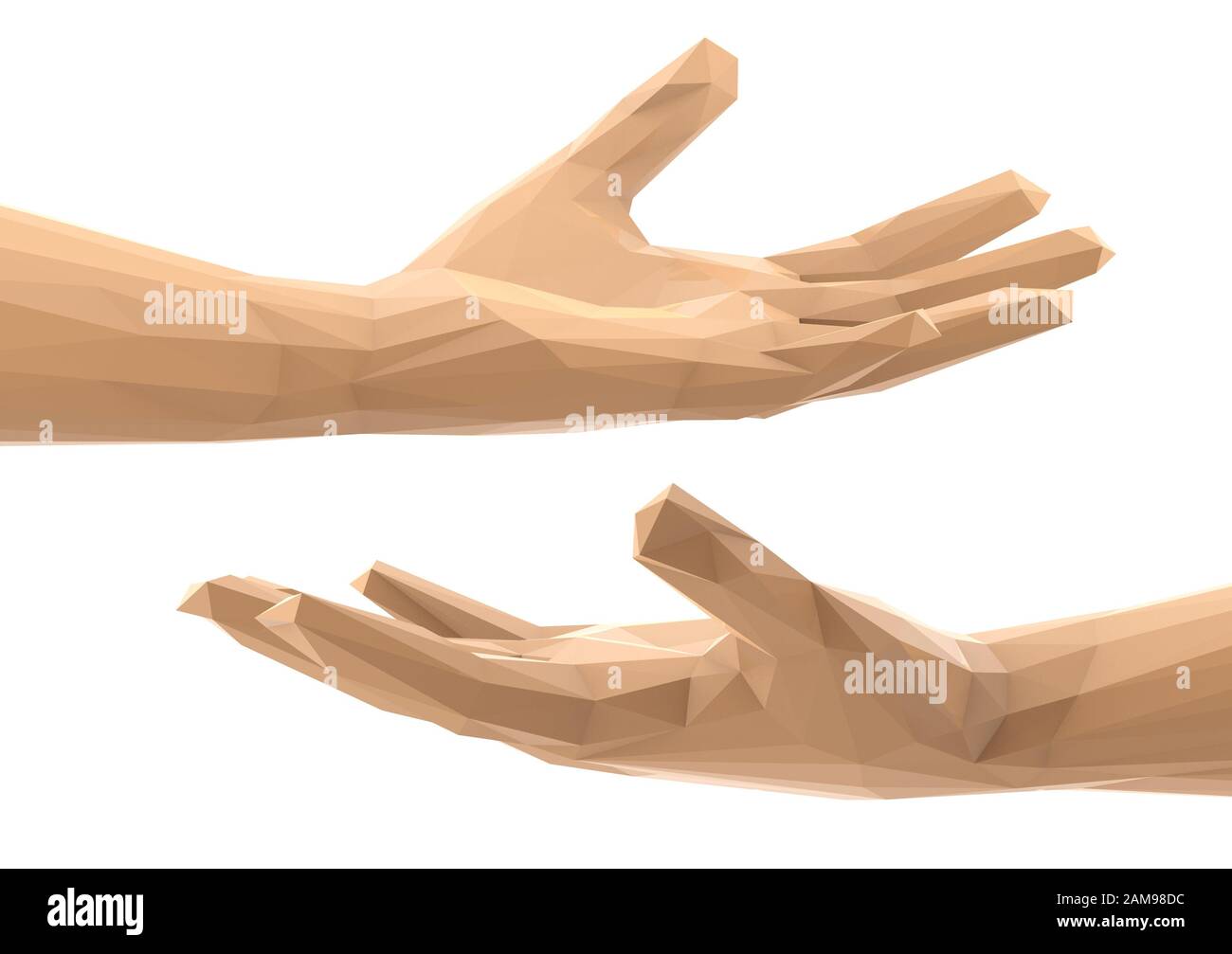 Polygonal hands hi-res stock photography and images - Alamy
