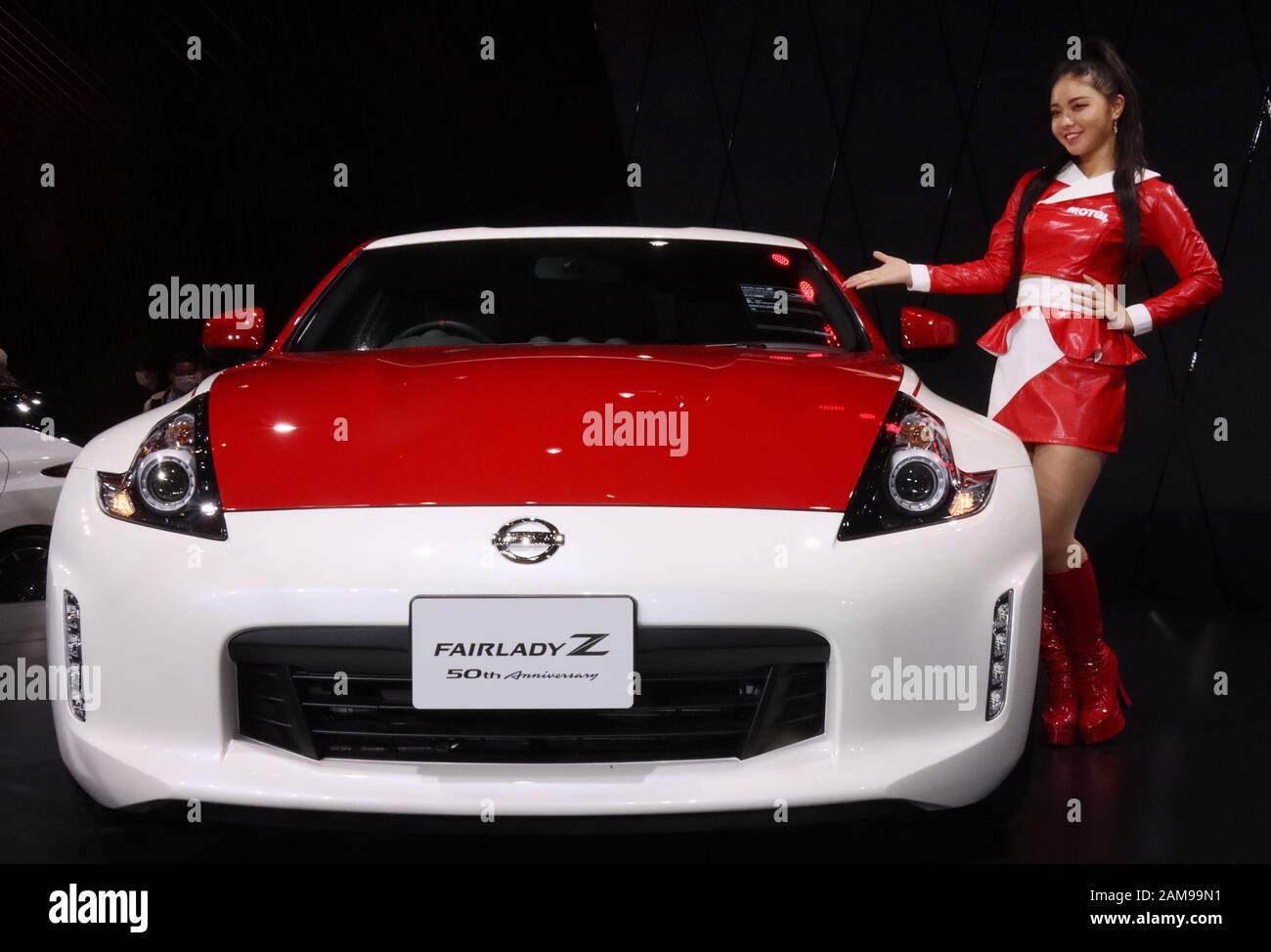 Chiba, Japan. 10th Jan, 2020. Nissan Motor displays the 50th anniversary model of Fairlady Z at ...