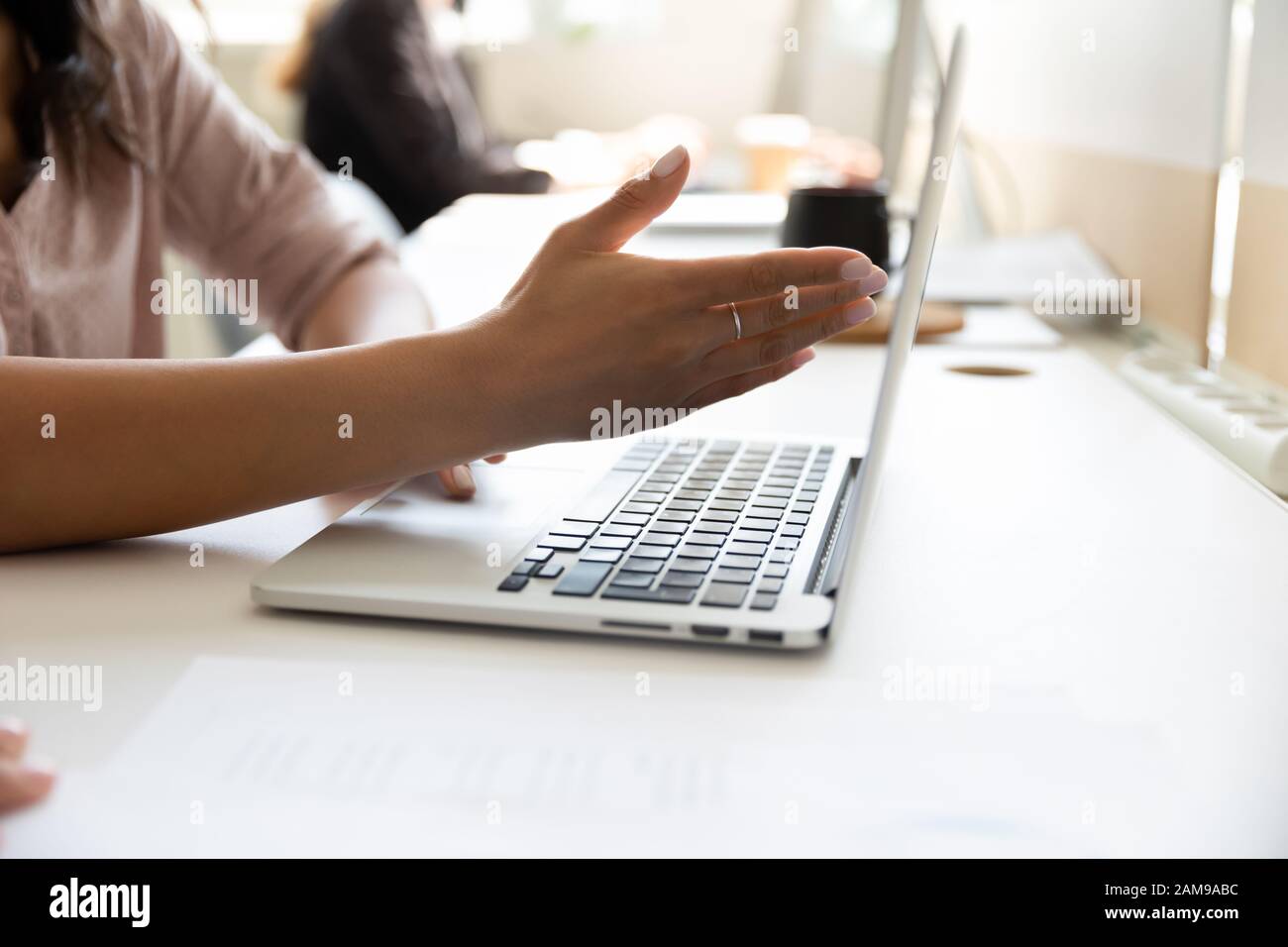 Business people pointing at monitor hi-res stock photography and images ...