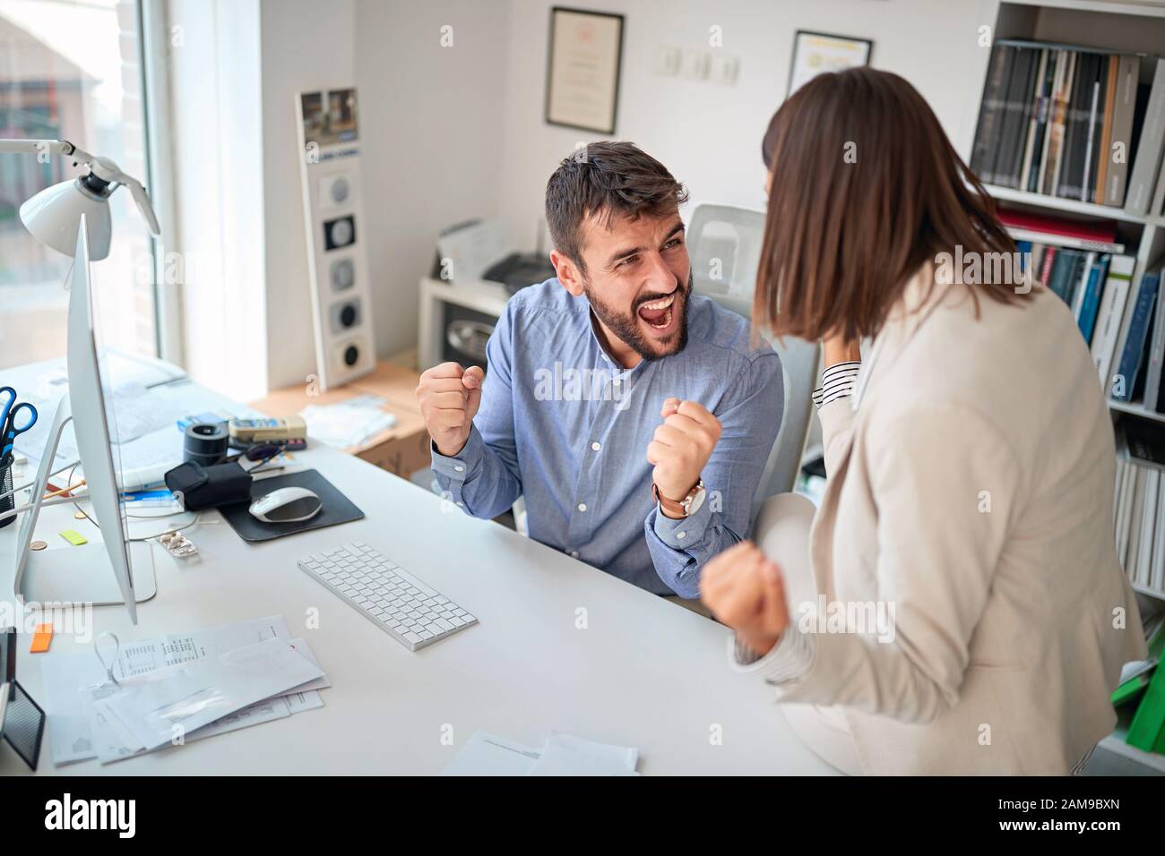 Teamwork- success business people working and discussing together at ...