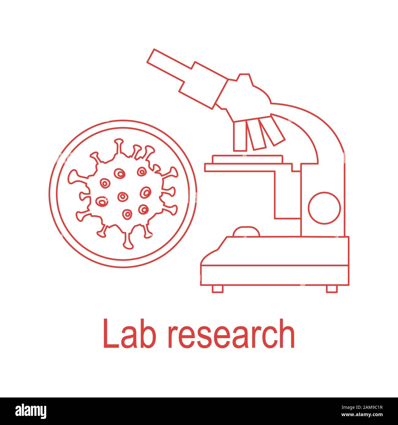 Vector illustration Microscope, microbe, virus, bacteria isolated on ...