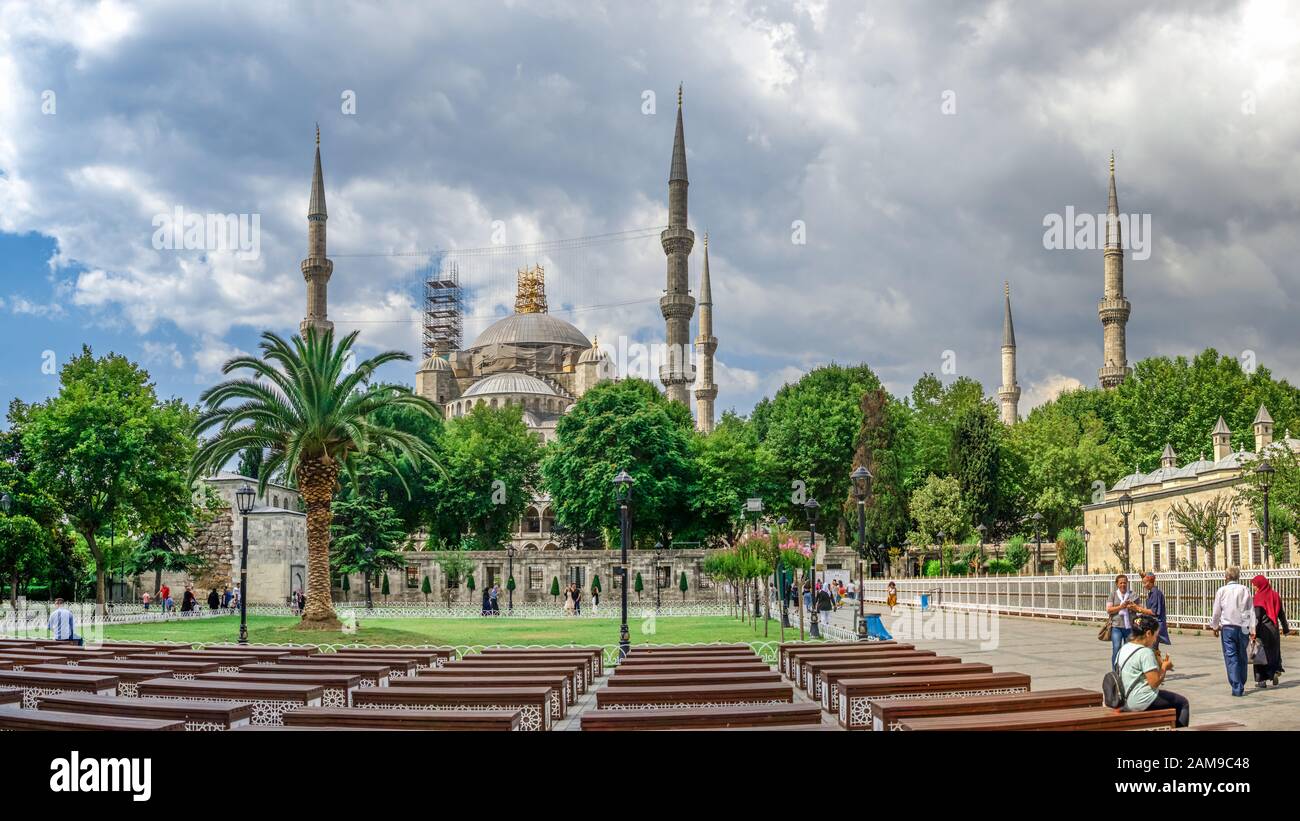 Istambul, Turkey – 07.12.2019. The Sultan Ahmad Maydan with the Blue ...