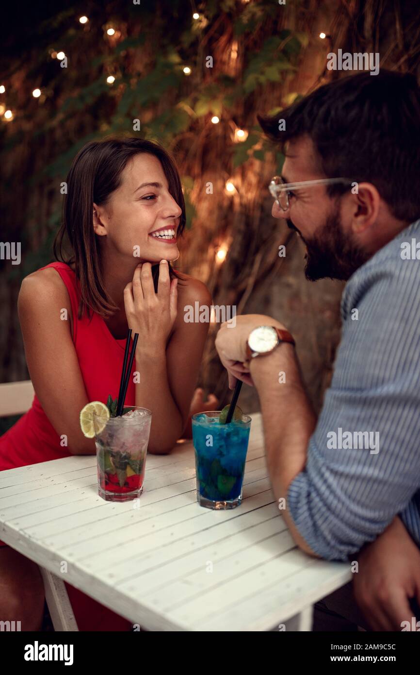 Handsome man dating his beautiful lady on valentine day Stock Photo - Alamy