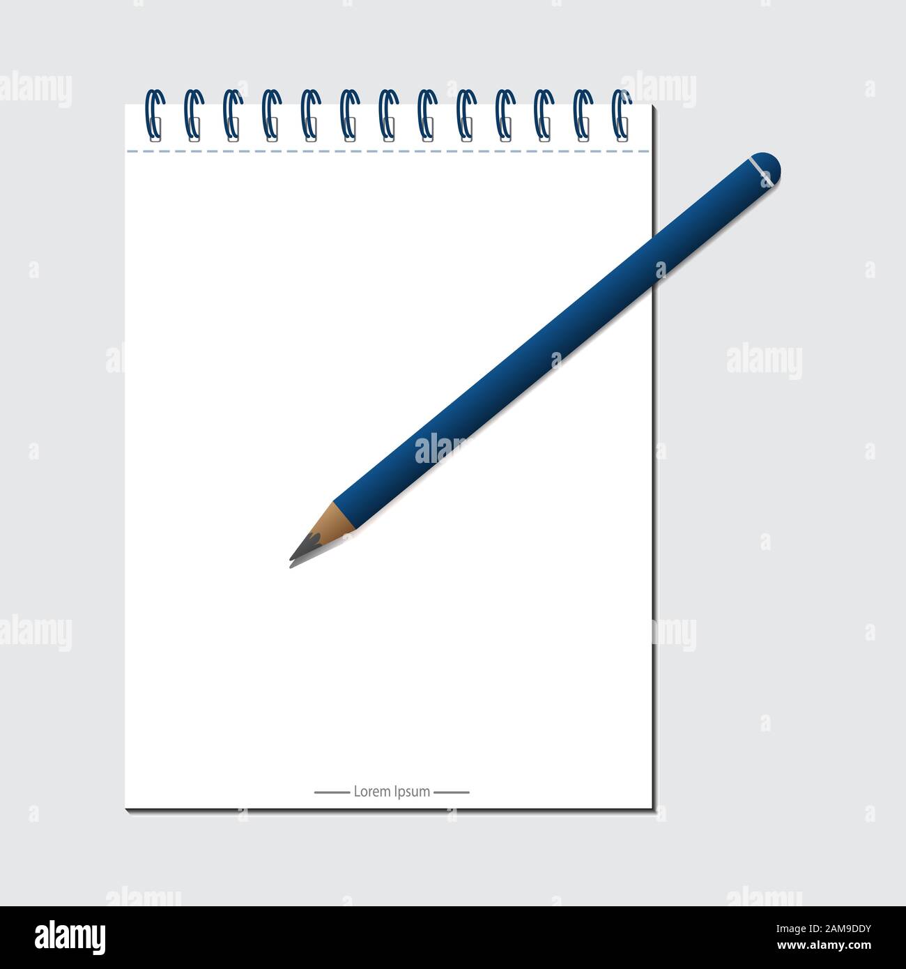 Template design for your project with white notes and pencil. vector ...