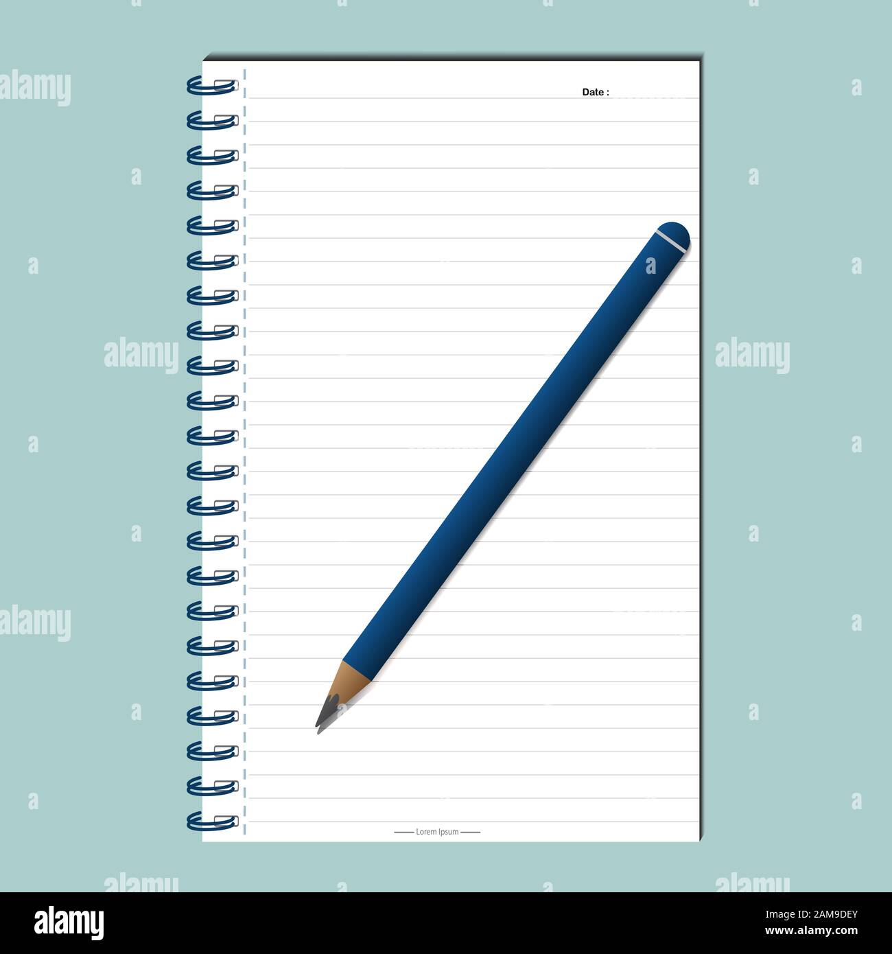 Template design for your project with white notes and pencil. vector ...