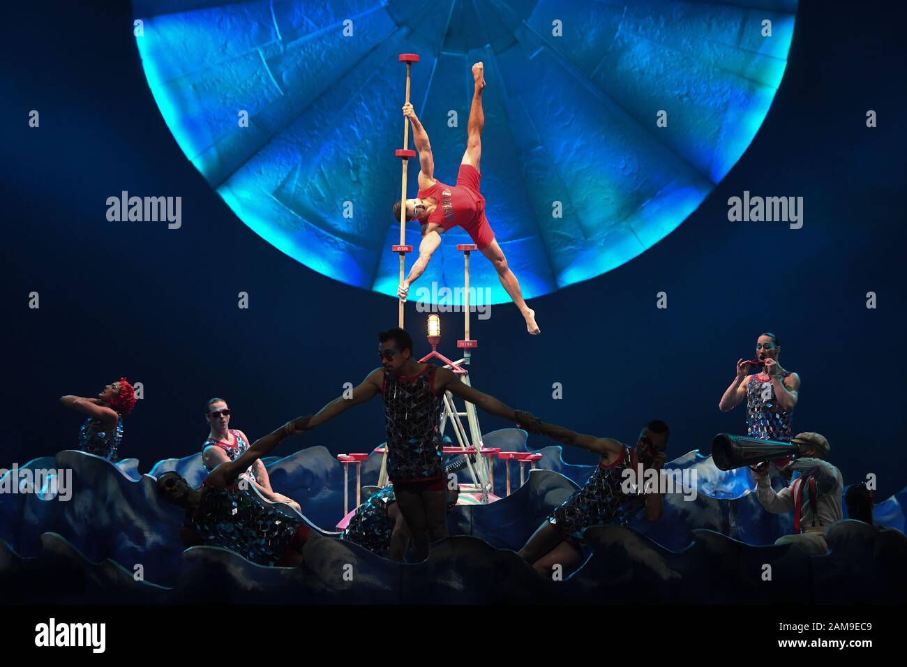 Performers at the dress rehearsal for the Cirque du Soleil production ...