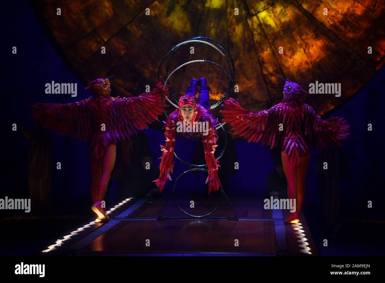 Performers at the dress rehearsal for the Cirque du Soleil production ...
