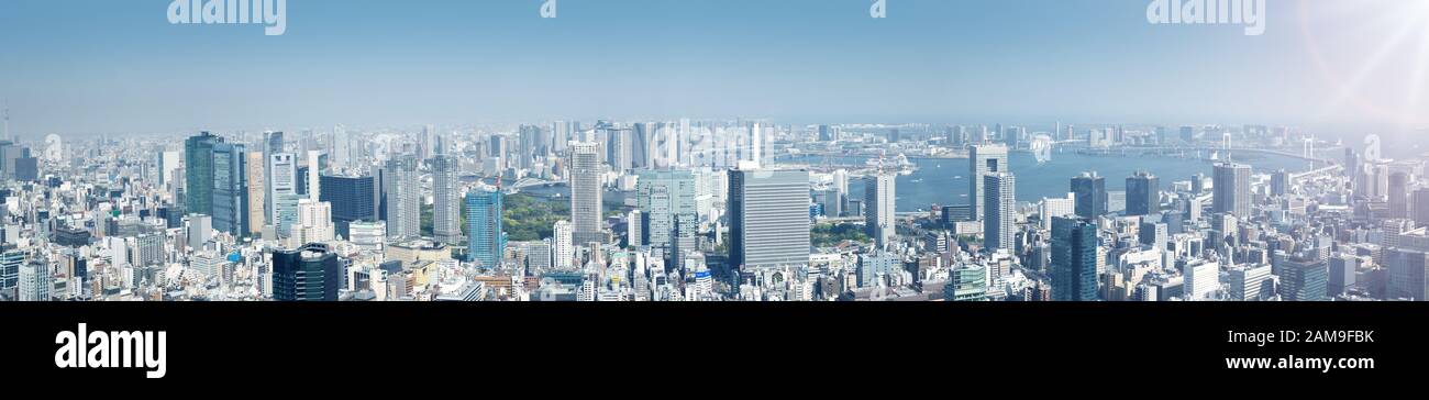 panoramic view to the Tokyo, Japan from air Stock Photo - Alamy