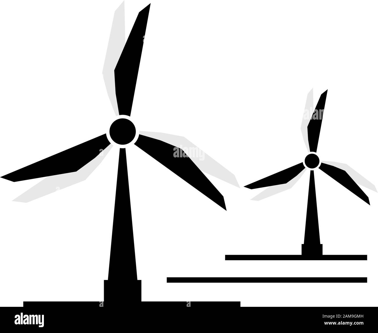 Windmill or mill line icon with shadow. Vector illustration Stock ...