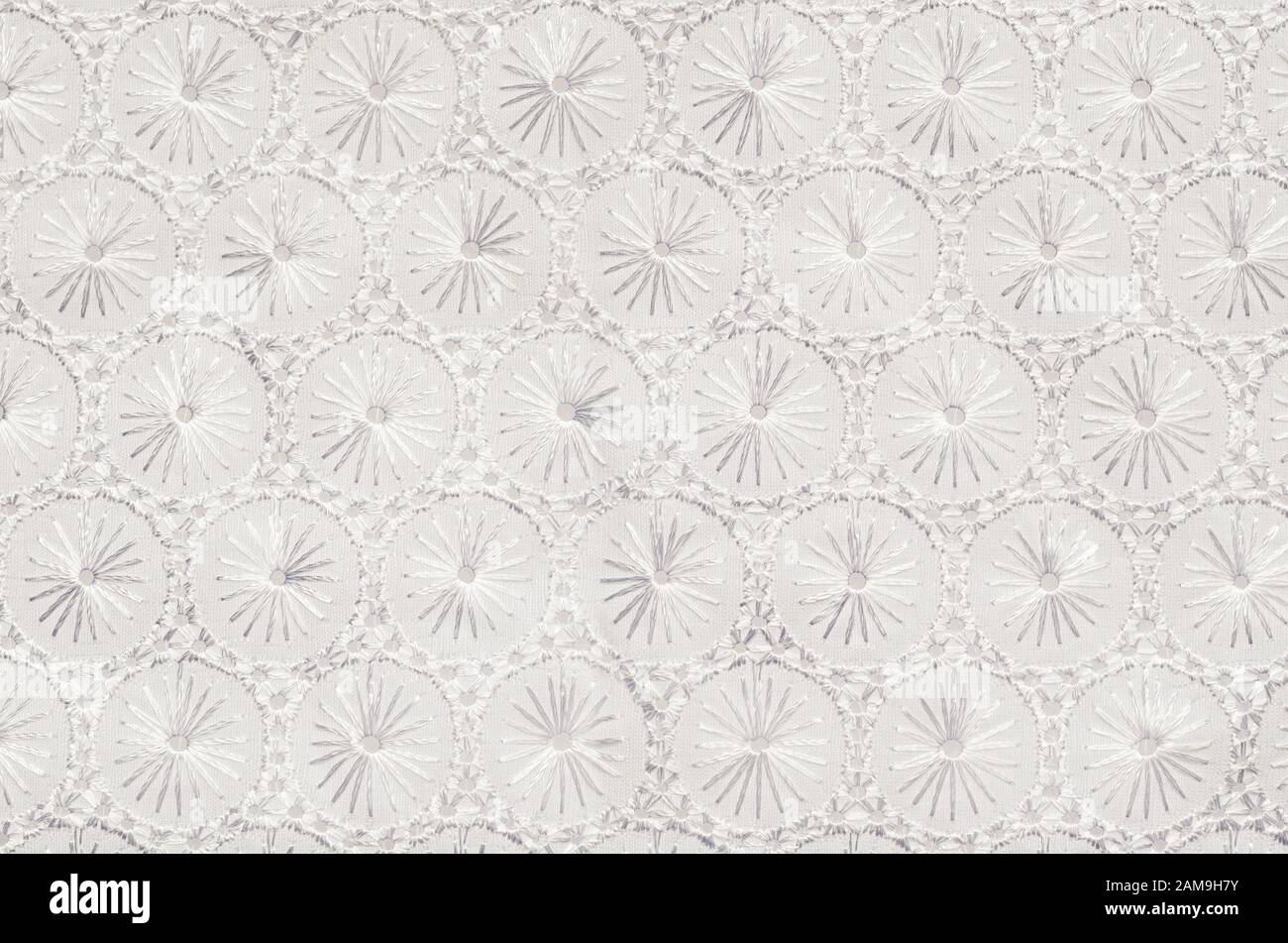 White embroidered fabric for background Stock Photo - Alamy