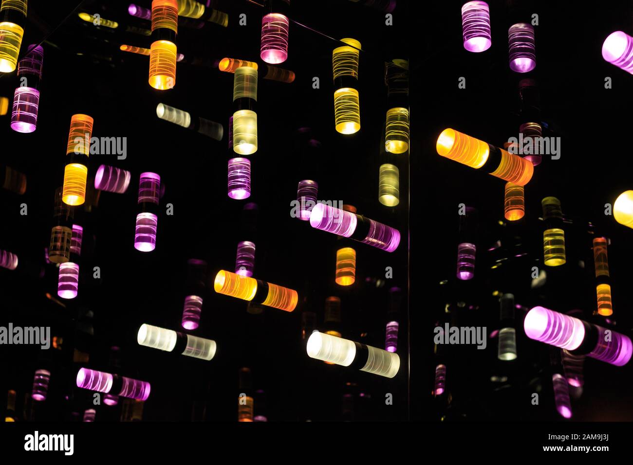 colorful plastic light tube on the ceiling Stock Photo - Alamy