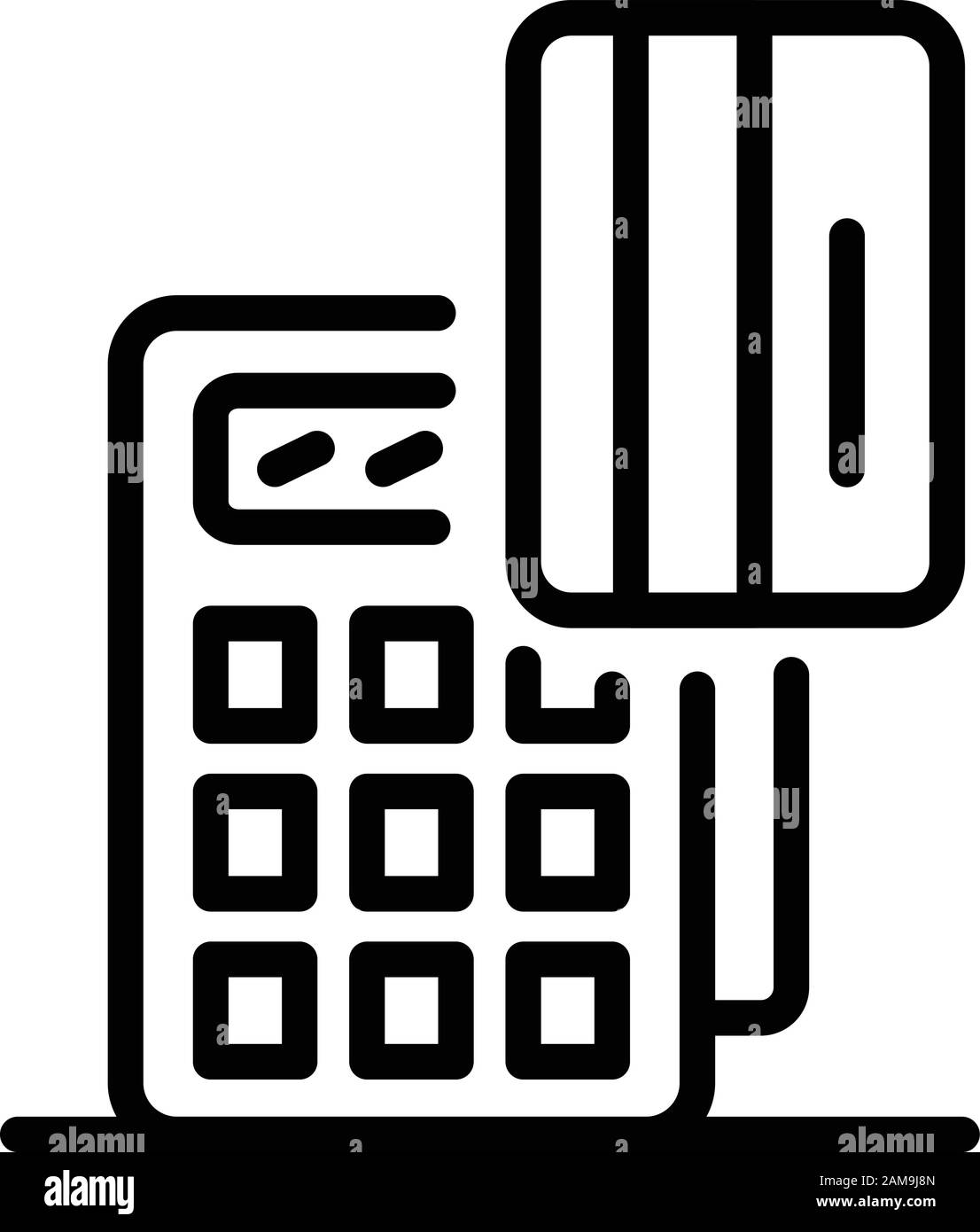 Credit card pos terminal icon, outline style Stock Vector Image & Art ...