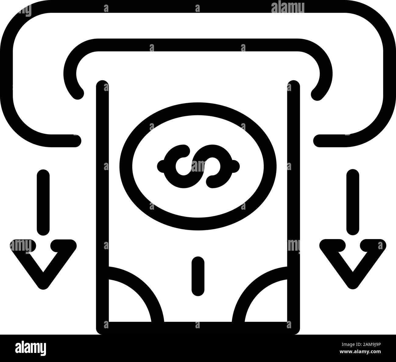 Cash atm out icon, outline style Stock Vector Image & Art - Alamy