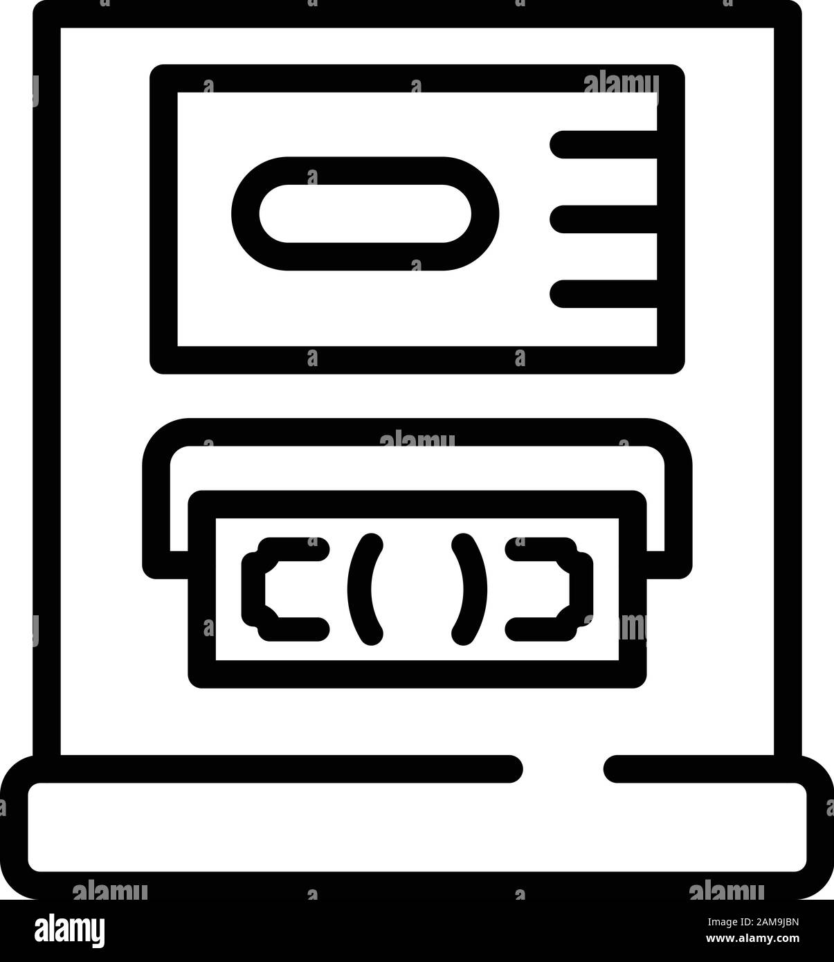 Money from atm icon, outline style Stock Vector Image & Art - Alamy