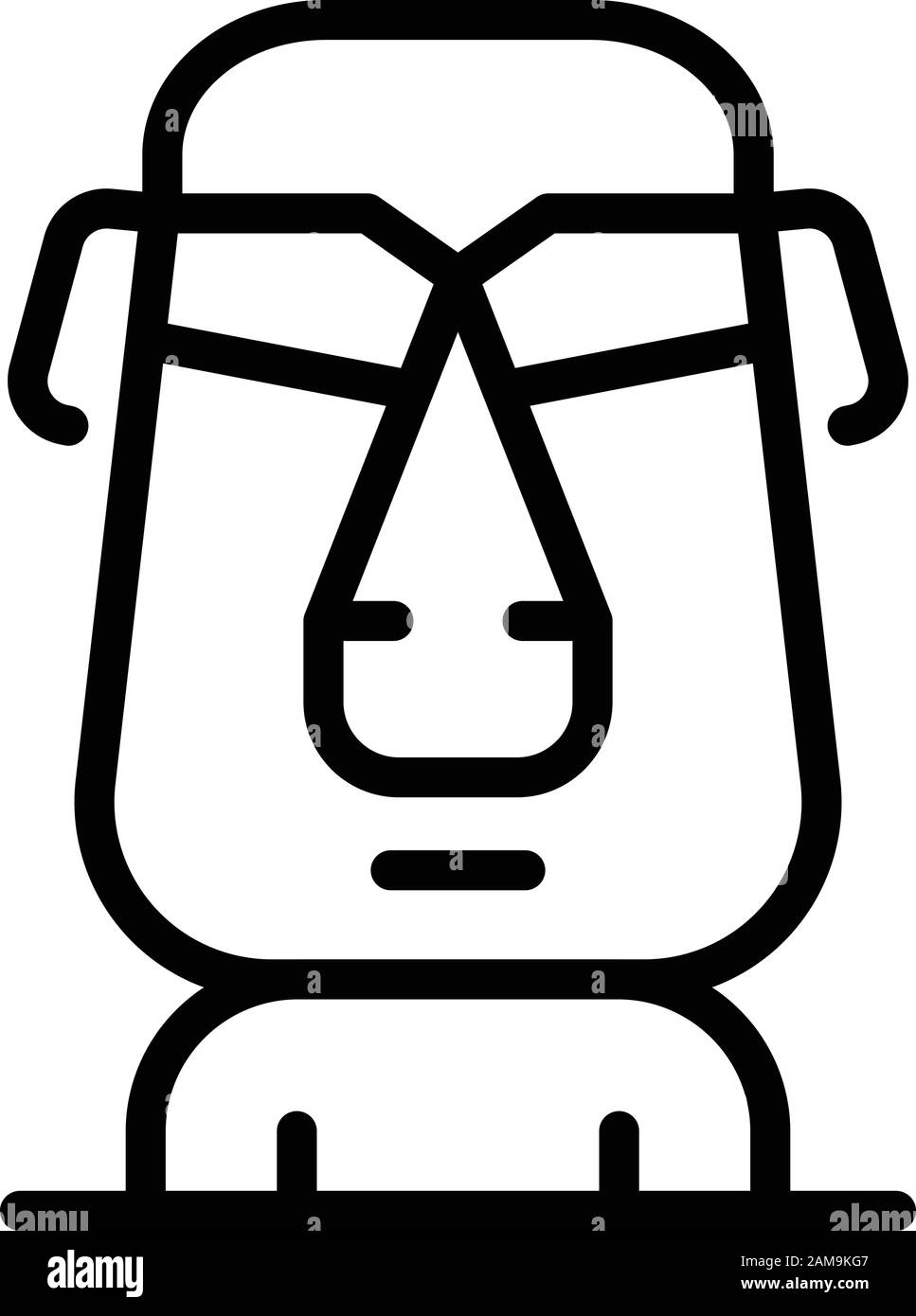 Easter Island tiki head icon, outline style Stock Vector Image & Art ...