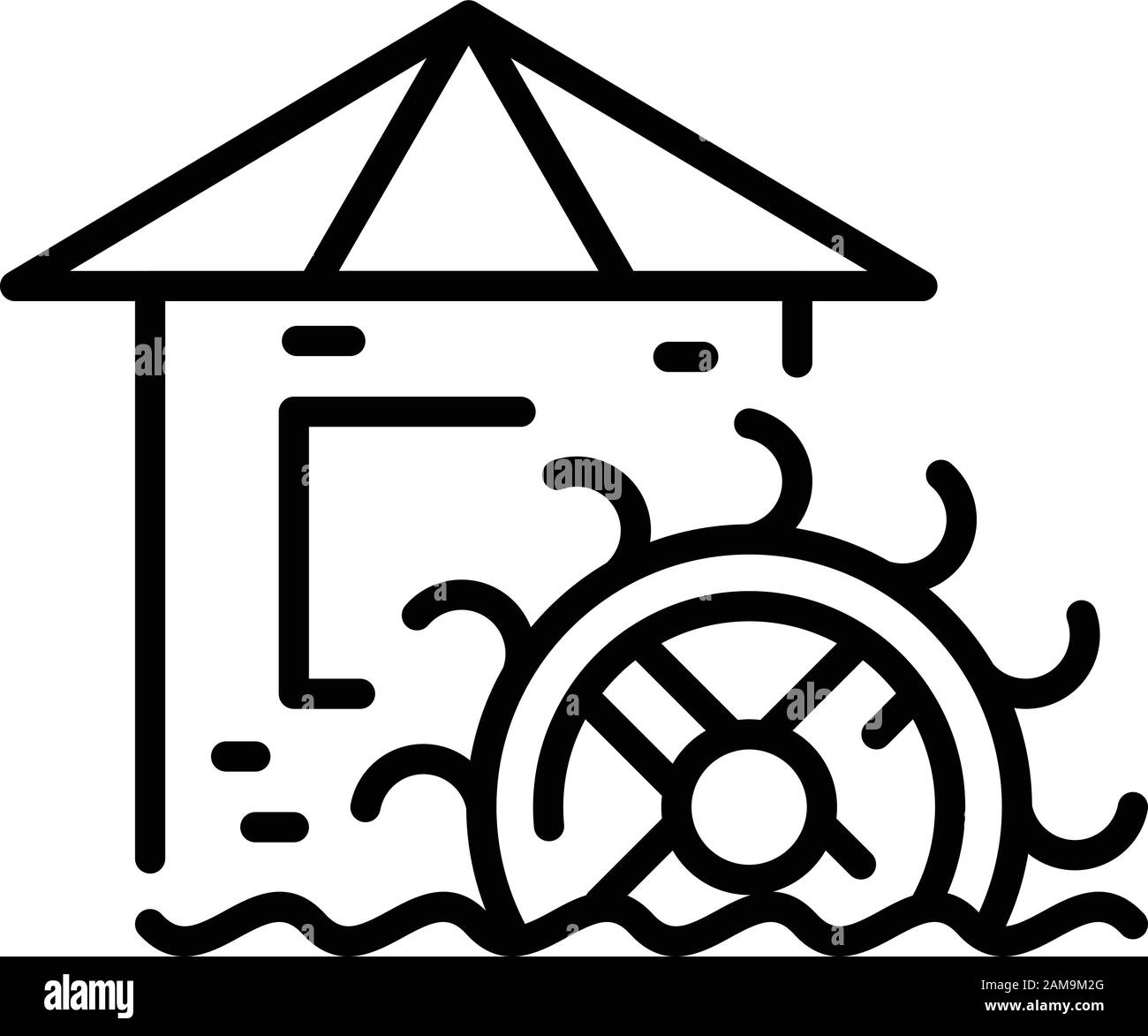 Tower water mill icon, outline style Stock Vector Image & Art - Alamy