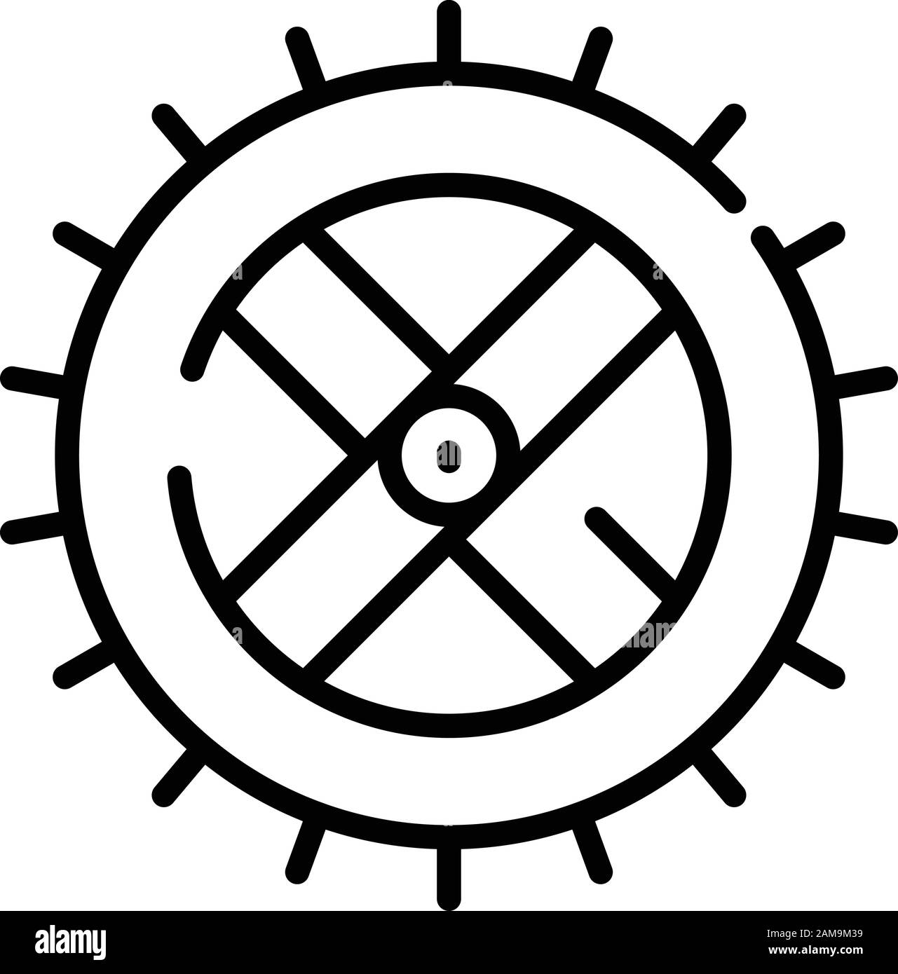 Watermill wheel icon, outline style Stock Vector Image & Art - Alamy